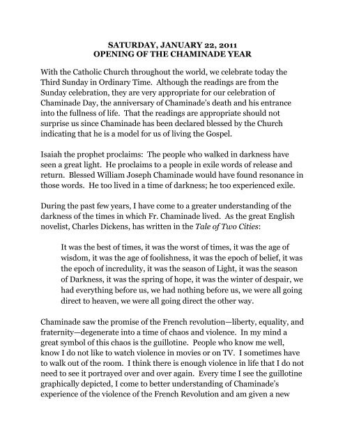 HOMILY NOTES
