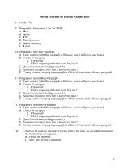 Literary Analysis Essay Outline