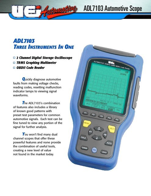 Data Sheet - UEi Automotive