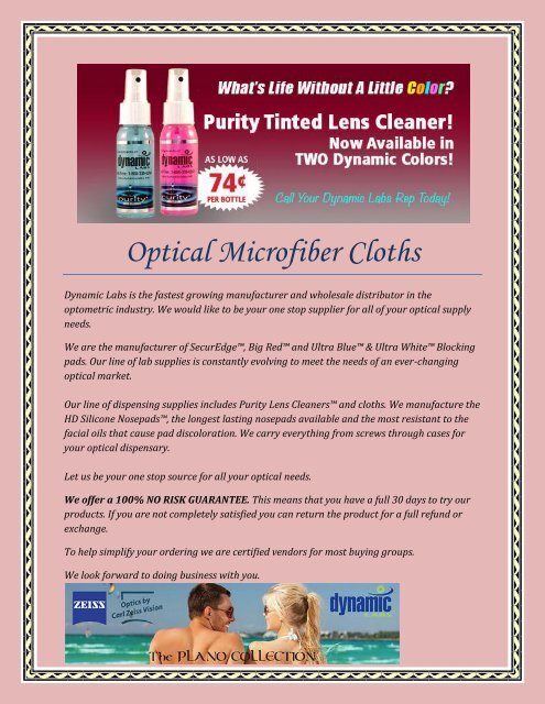 Optical Microfiber Cloths