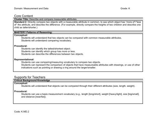 Describe and compare measurable attributes