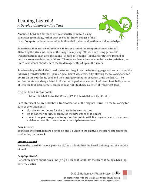 Leaping Lizards! â Teacher Notes - Utah Education Network