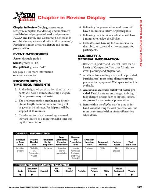 Chapter Showcase Display - fccla