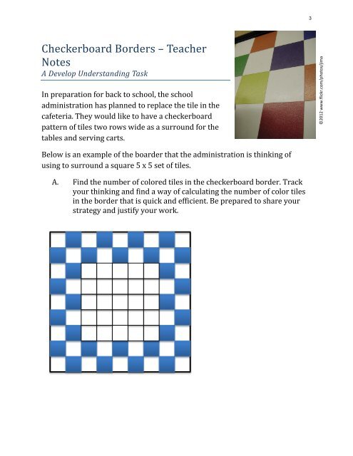 Checkerboard Borders â Teacher Notes