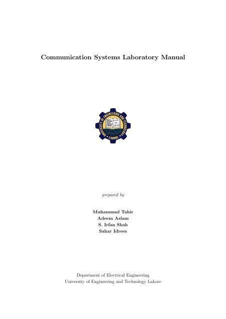 Lab Manual - University of Engineering and Technology