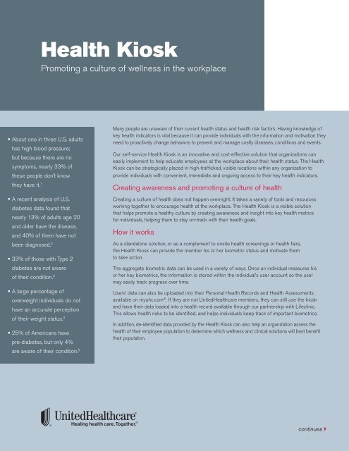 Health Kiosk - UHC Tools