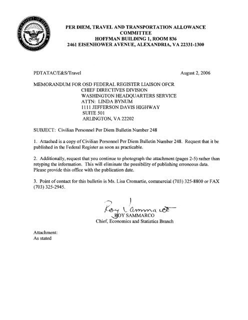 per diem, travel and transportation allowance committee