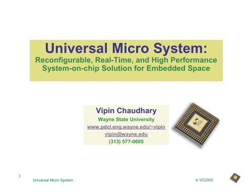 Universal Micro System: - College of Engineering & Computer Science