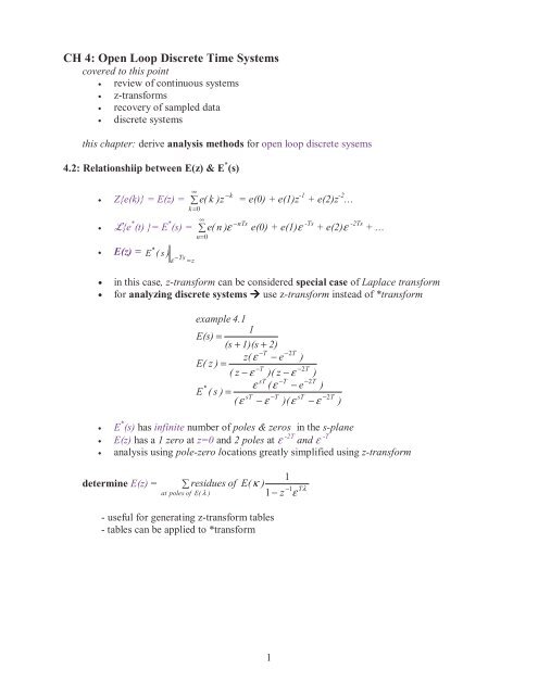Ch 4 Open Loop Discrete Time Systems 5294