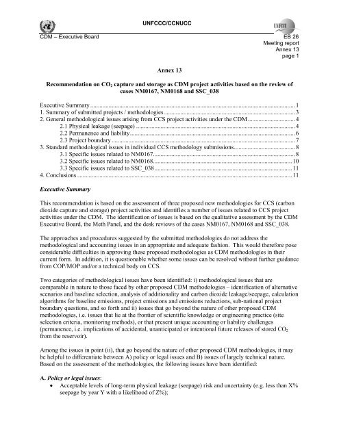 Annex 13 Recommendation on CO2 capture and storage as CDM ...