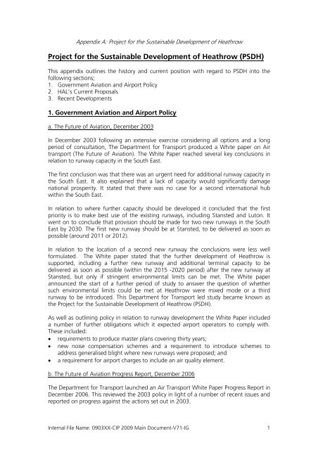 Appendix A - Heathrow Airport