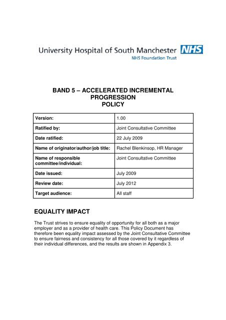 Accelerated Increment Policy V1.00 - UHSM