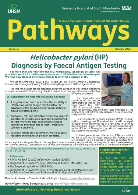 Pathways 201301 - UHSM