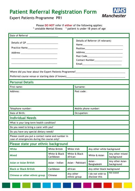 Patient Referral Registration Form - UHSM