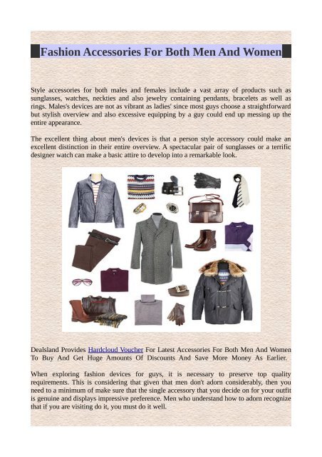 Fashion Accessories For Both Men And Women