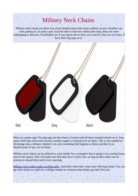 Military Neck Chains