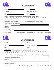STATE TRACK & FIELD VIOLATION REPORT FORM EVENT: LANE ...