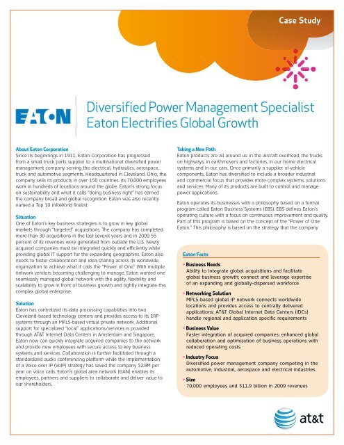 Eaton Corporation - Enterprise Business - AT&T