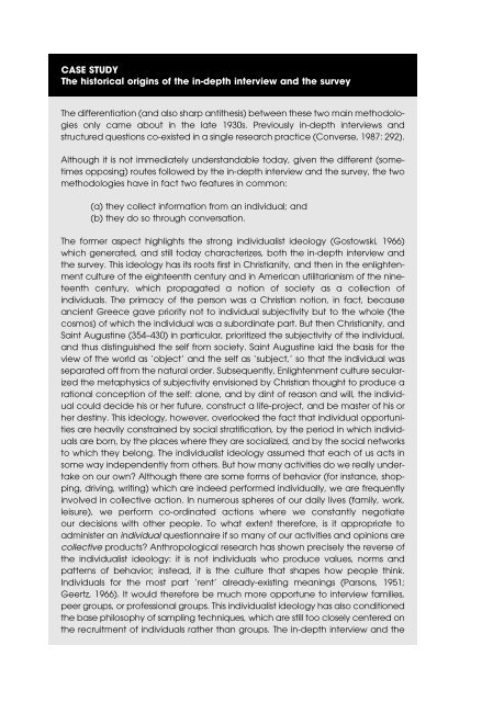 CASE STUDY The historical origins of the in-depth interview ... - Sage