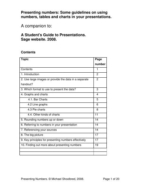 Presenting numbers - Sage