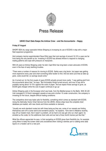 UKHO Chart Data Keeps the Arklow Crew