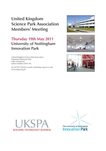 United Kingdom Science Park Association Members' Meeting - UKSPA