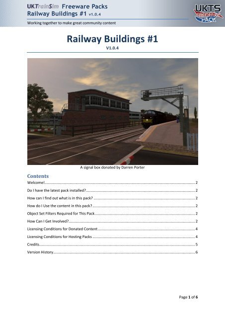 Freeware Packs Railway Buildings #1 v1.0.4 - UKTrainSim