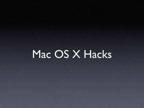 Mac OS X Hacks - Ulm