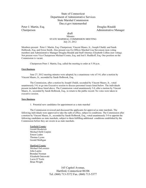 State of Connecticut Department of Administrative Services State ...