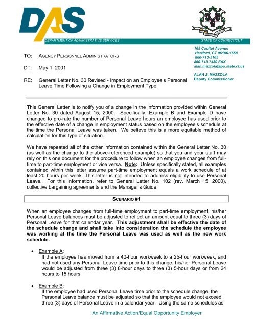 General Letter No. 30 Revised - Connecticut Department of ...