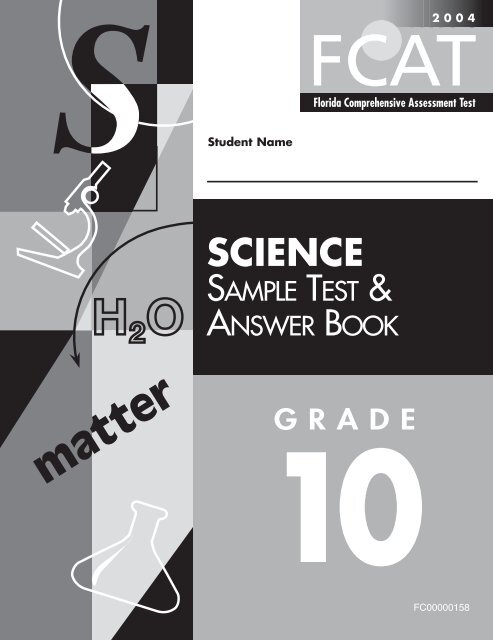 FCAT Sample Test Book-Gr 10 - Bureau of K-12 Assessment ...