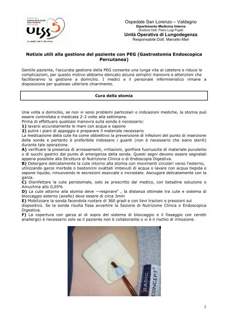Notizie utili alla gestione del paziente con PEG - ULSS5