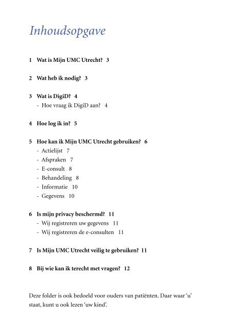 folder patiÃ«ntenportaal Mijn UMC Utrecht