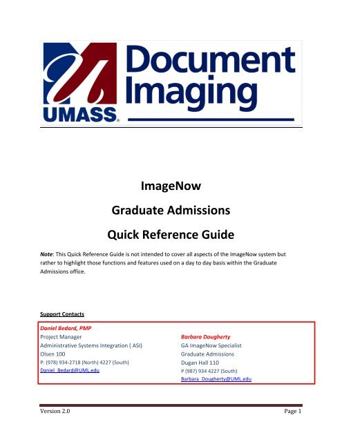 ImageNow Graduate Admissions Quick Reference Guide