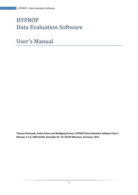 HYPROP-FIT Manual - UMS