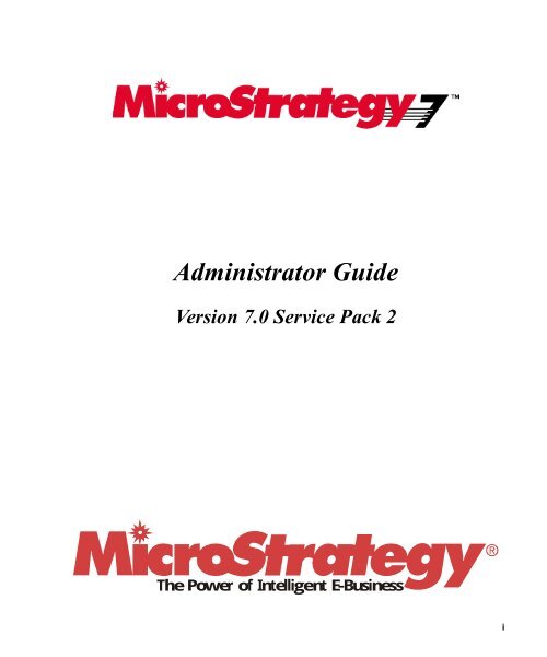 MicroStrategy 7 Administrator Guide