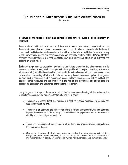 the role of the united nations in the fight against terrorism