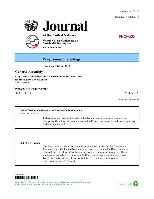 Journal of the United Nations - Rio+20