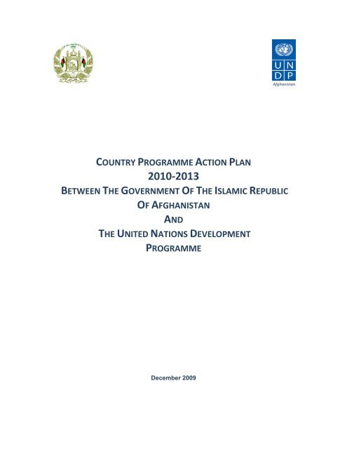 Country Programme Action Plan (CPAP) - UNDP Afghanistan