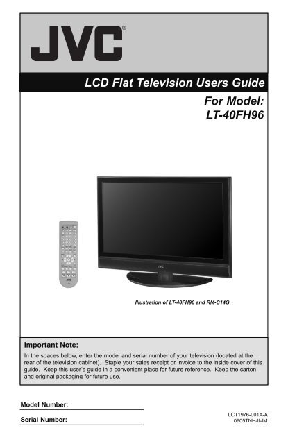 For Model: LT-40FH96 LCD Flat Television Users Guide - JVC