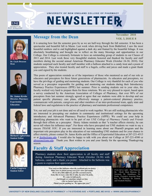 Message from the Dean Faculty & Staff Appreciation - University of ...