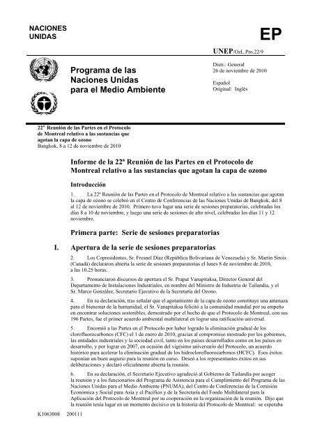 Programa de las Naciones Unidas para el Medio Ambiente - UNEP