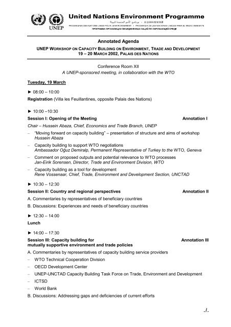 CB Workshop Annotated Agenda - Unep-unctad.org