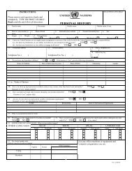 UN Personal History Form PHP P11 - Unicef