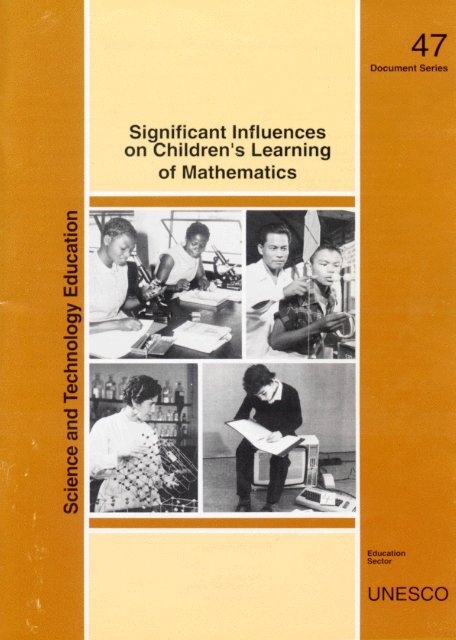 Significant Influences on Children's Learning of Mathematics - Unesco