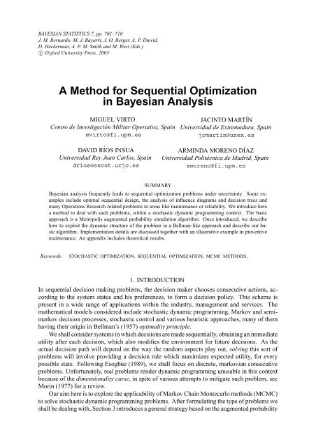 A Method For Sequential Optimization In Bayesian Analysis
