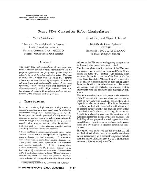 2000 Santibañez - Fuzzy PD+ Control for Robot Manipulators.pdf