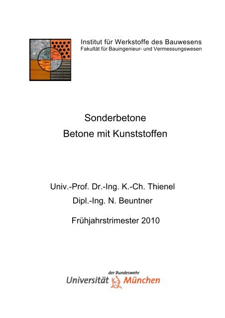 Sonderbetone Betone mit Kunststoffen