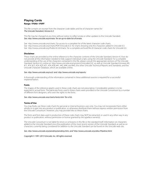 Playing Cards - Unicode Consortium