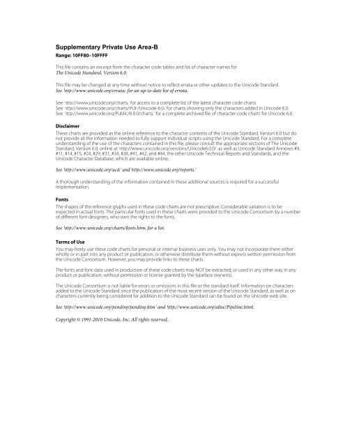 10FFFE - Unicode Consortium